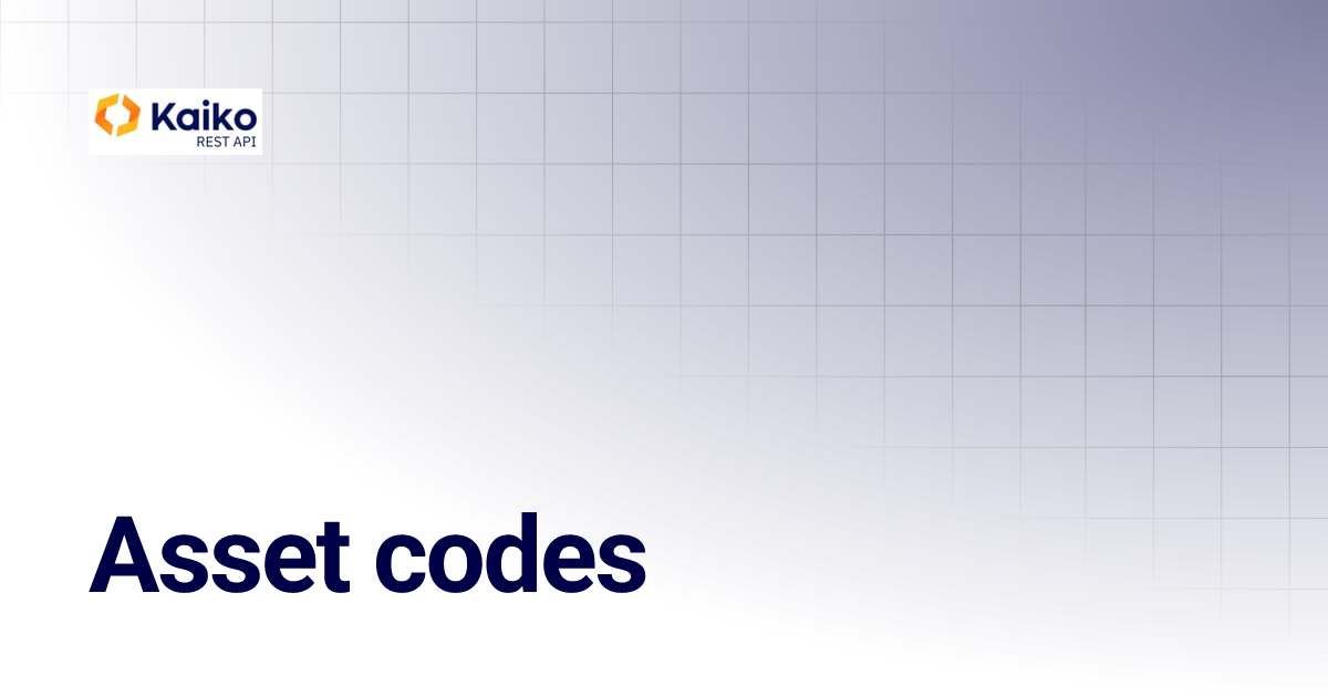 Asset codes | Developer Hub